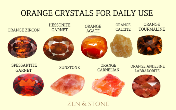 Orange Crystals – Meaning, Uses, & Healing Properties – Zen & Stone