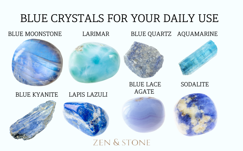 Blue Crystals – Meaning, Uses, & Healing Properties – Zen & Stone